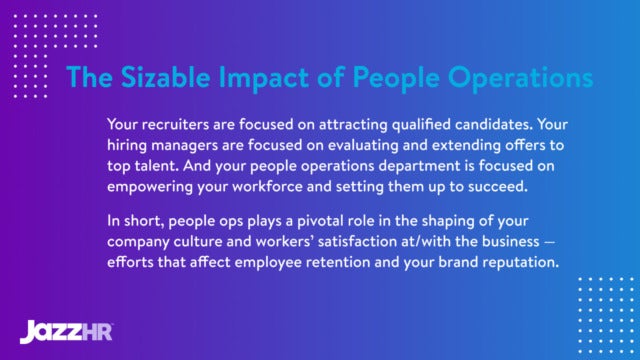 How People Operations Impacts Your Entire Organization