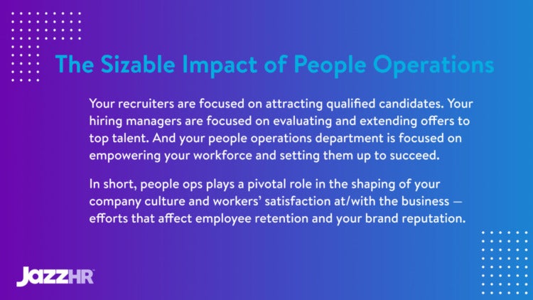 How People Operations Impacts Your Entire Organization
